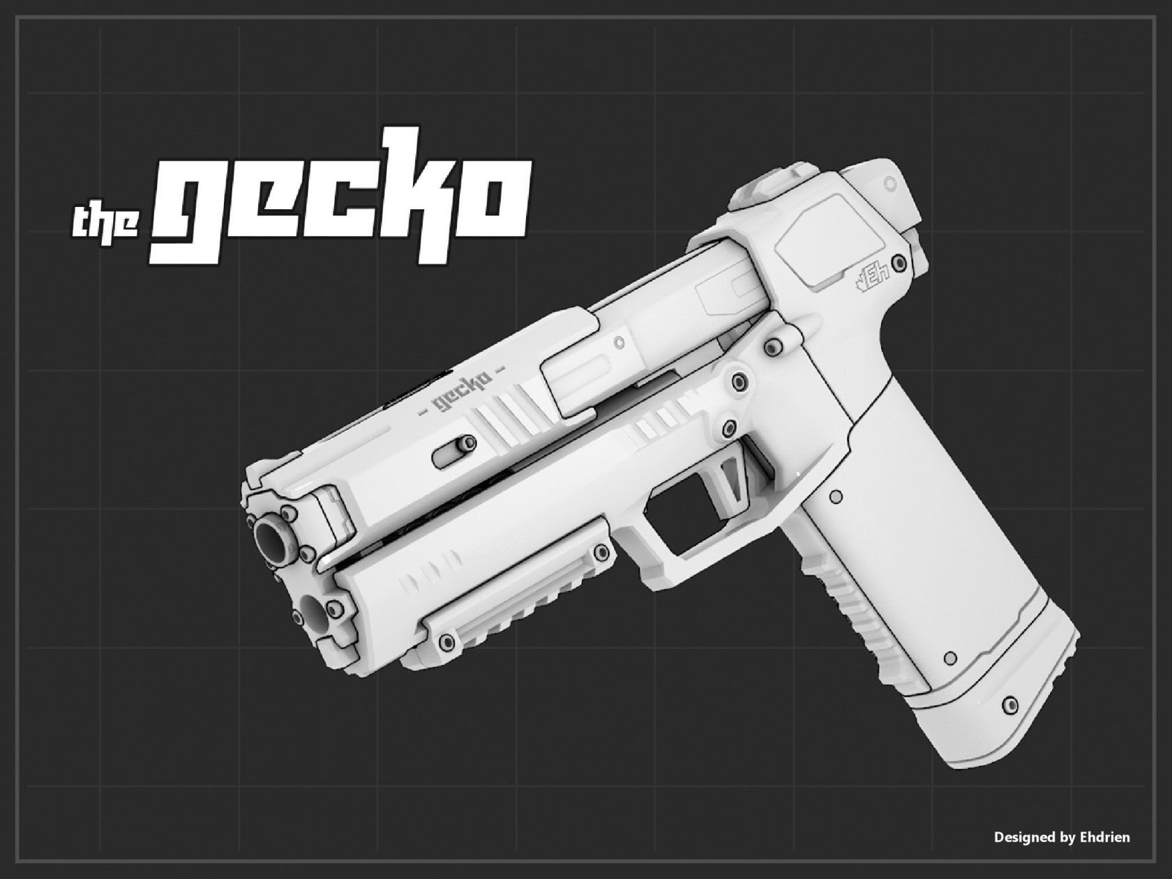 「3D打印图纸下载」The Gecko 壁虎（3D打印NERF软弹发射器）-aRAY「爱生活.爱剁手.爱折腾」